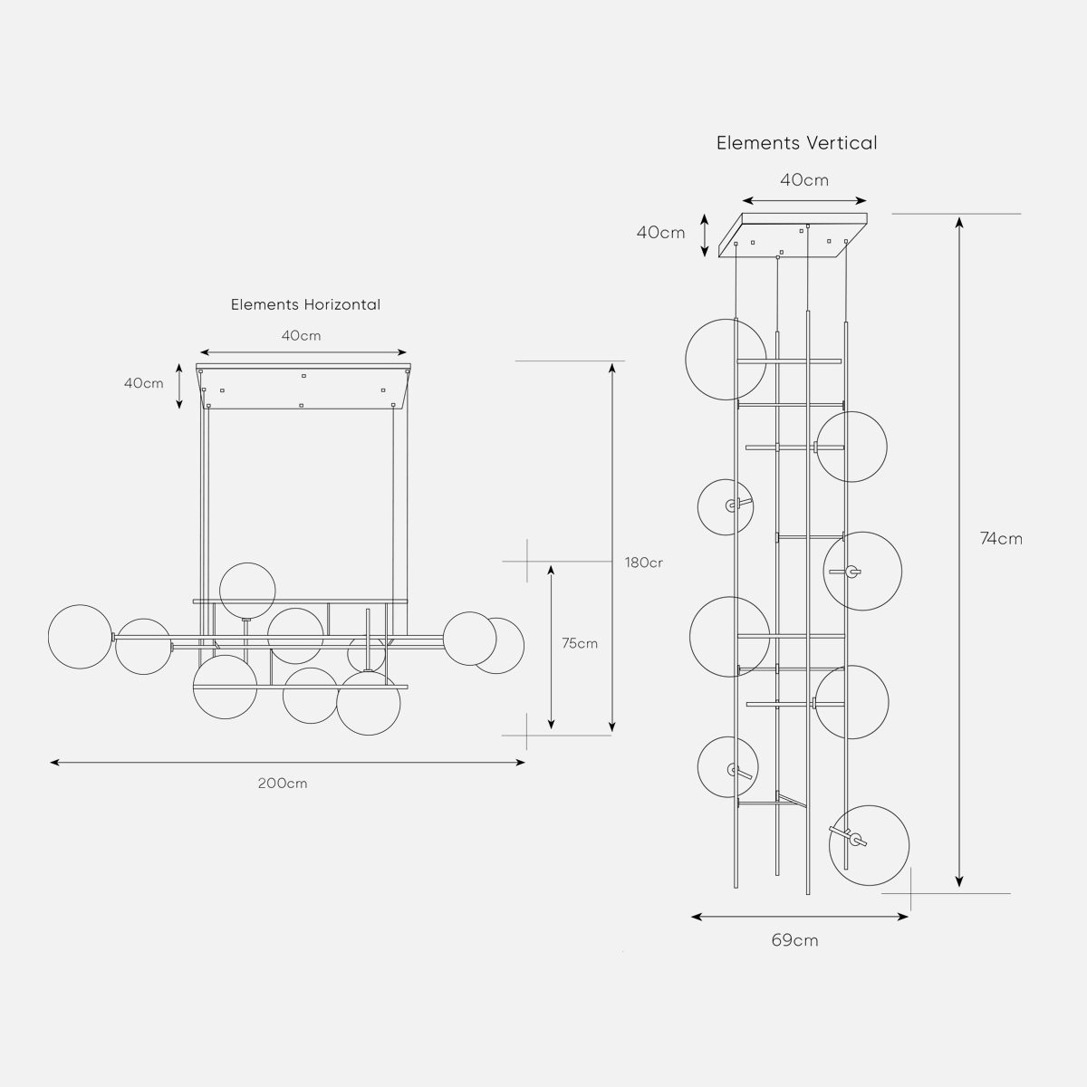 Elements Horizontal Pendant Light - Get Dark
